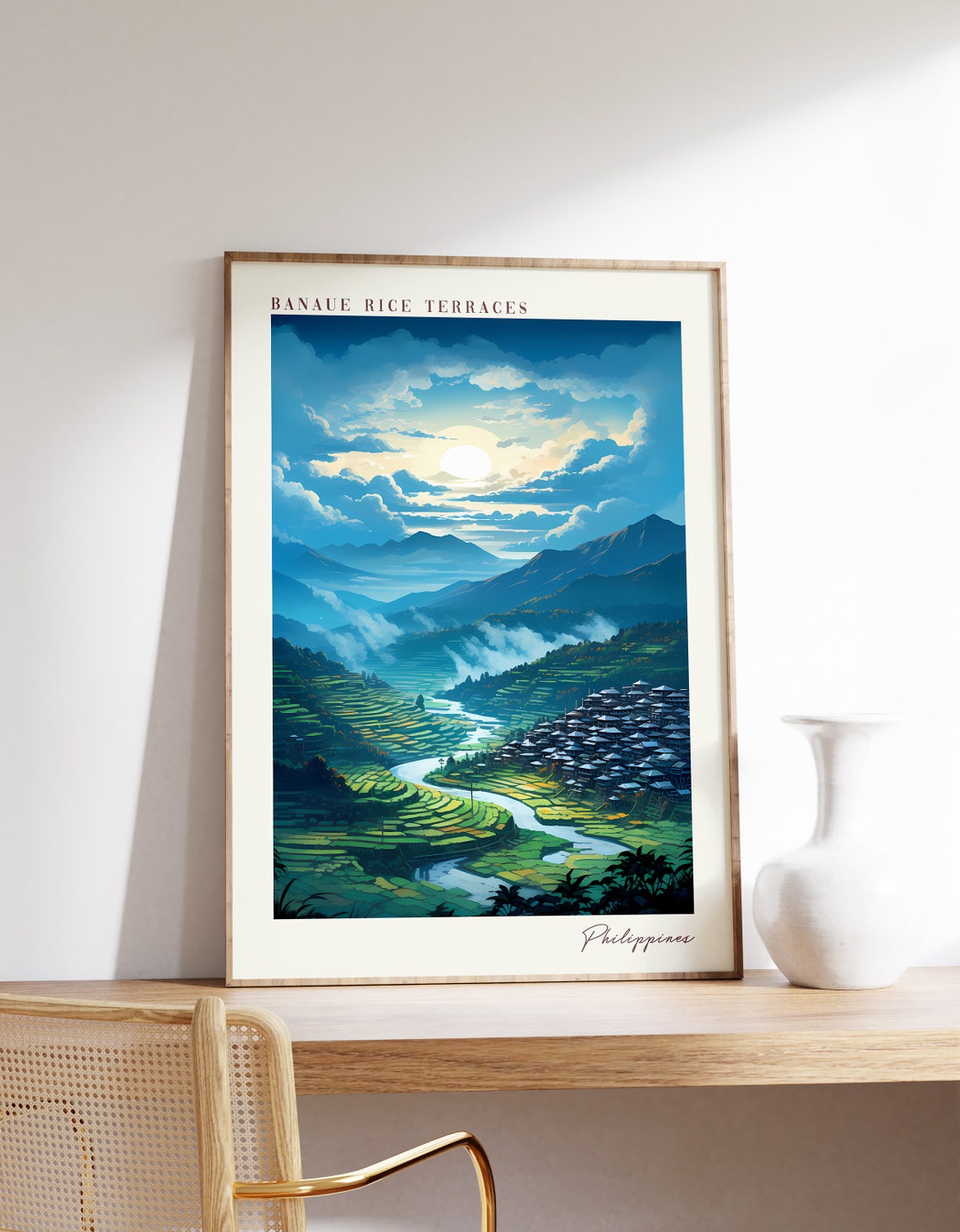 Banaue Rice Terraces Travel Poster | Philippines Travel Decor ...