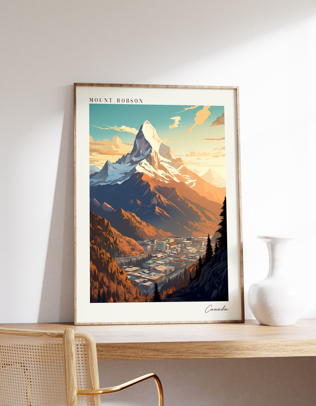 Mount Robson Travel Poster | Canada Travel Decor | Canada Poster ...