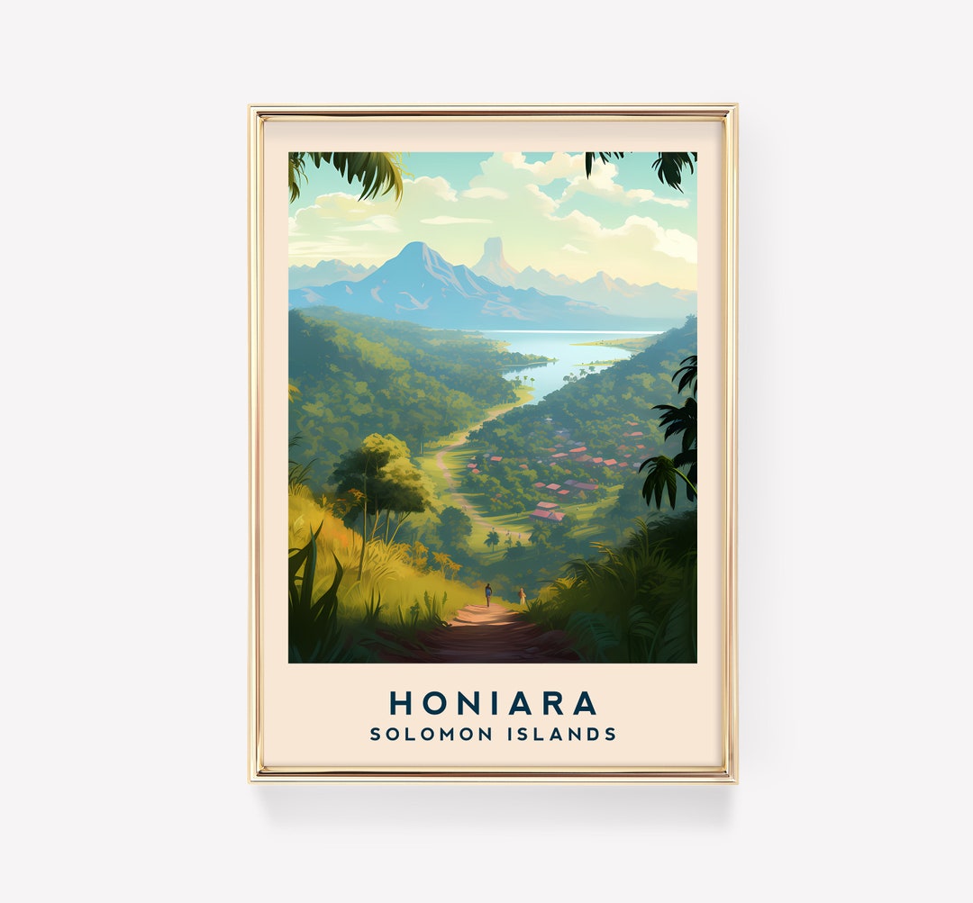 Honiara Travel Poster Solomon Islands Travel Decor Solomon - Etsy
