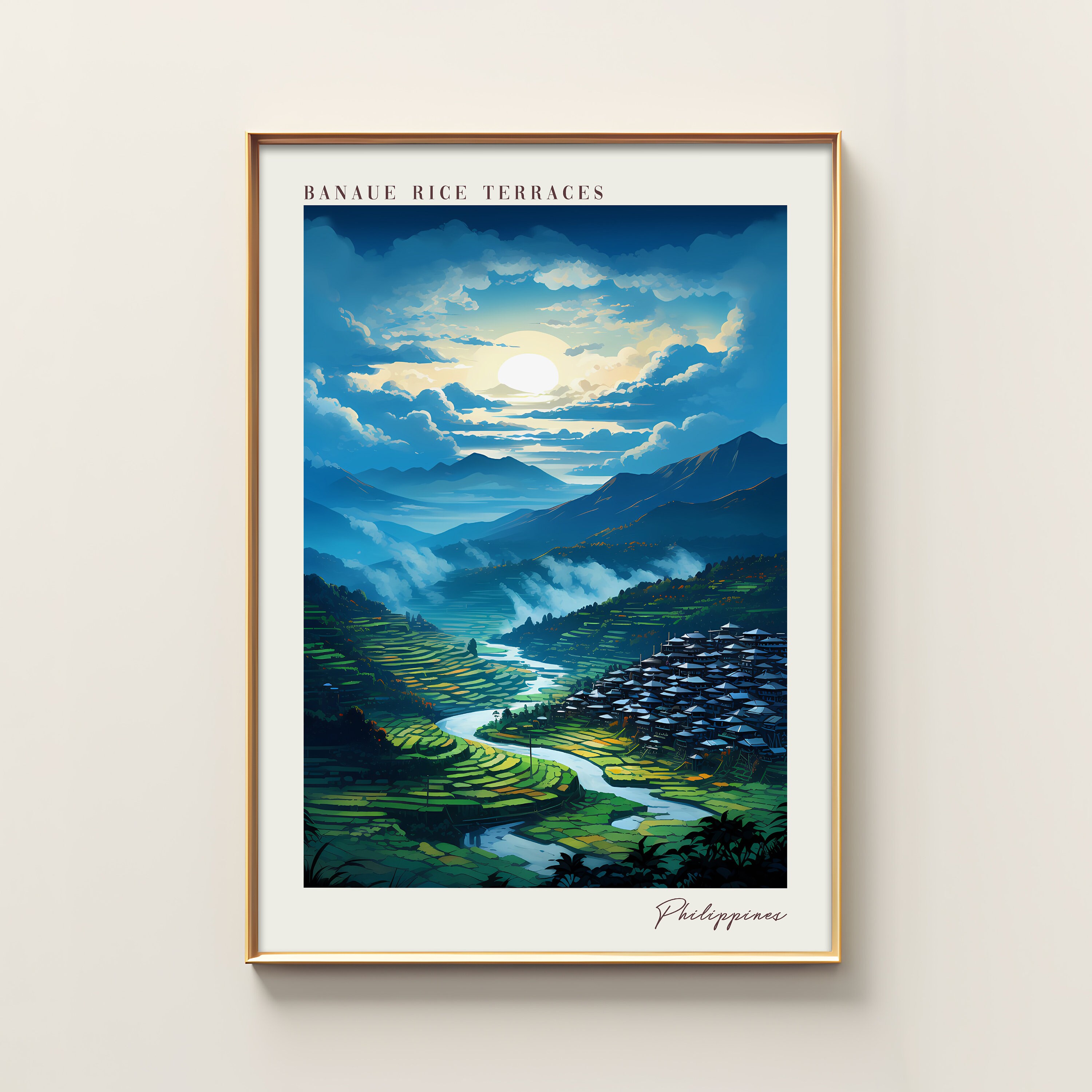 Banaue Rice Terraces Travel Poster Philippines Travel Decor Philippines ...