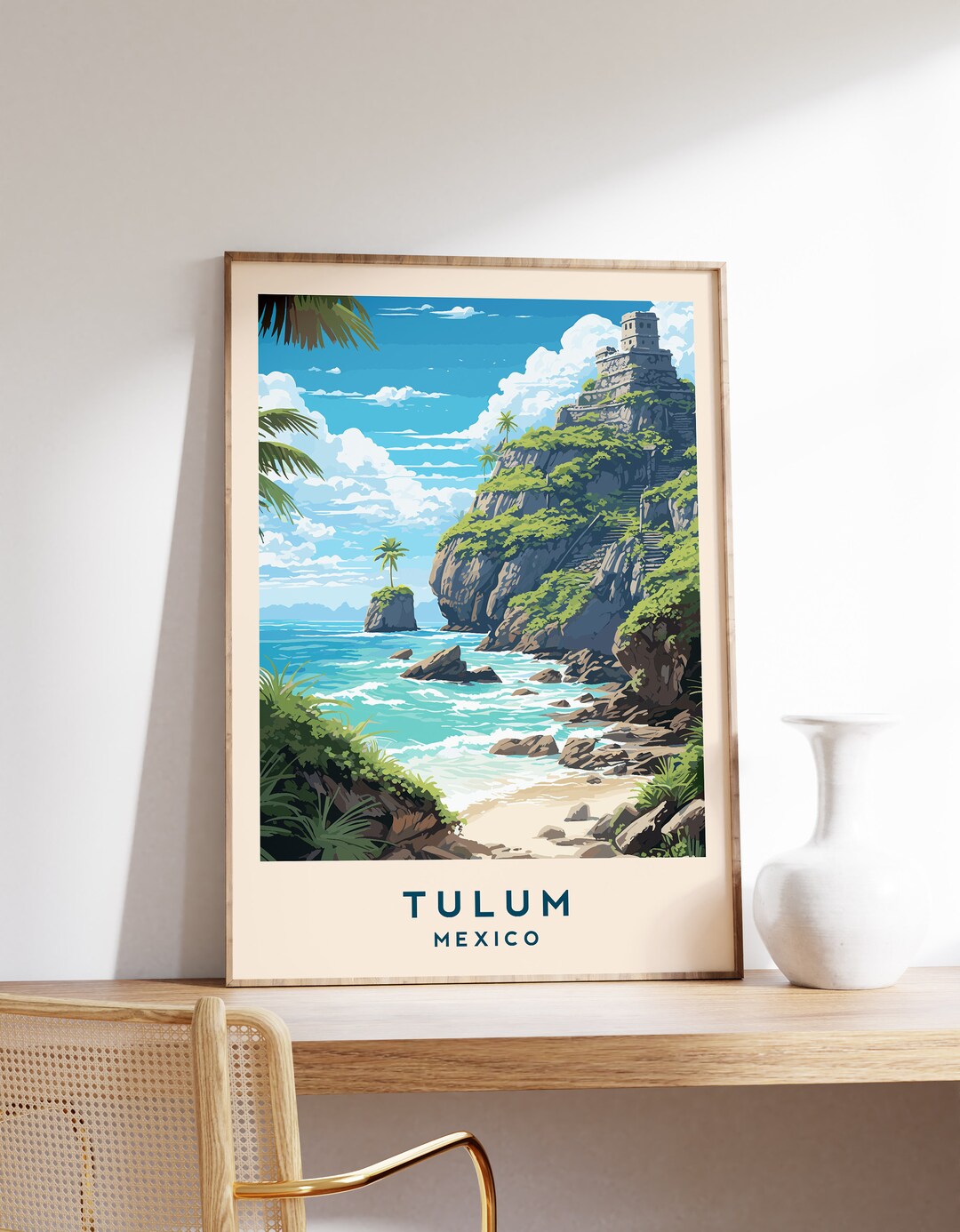 Tulum Travel Poster | Mexico Travel Decor | Mexico Artwork | Mexico ...