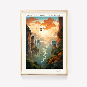 Zhangjiajie National Forest Park Travel Poster | China Travel Decor ...