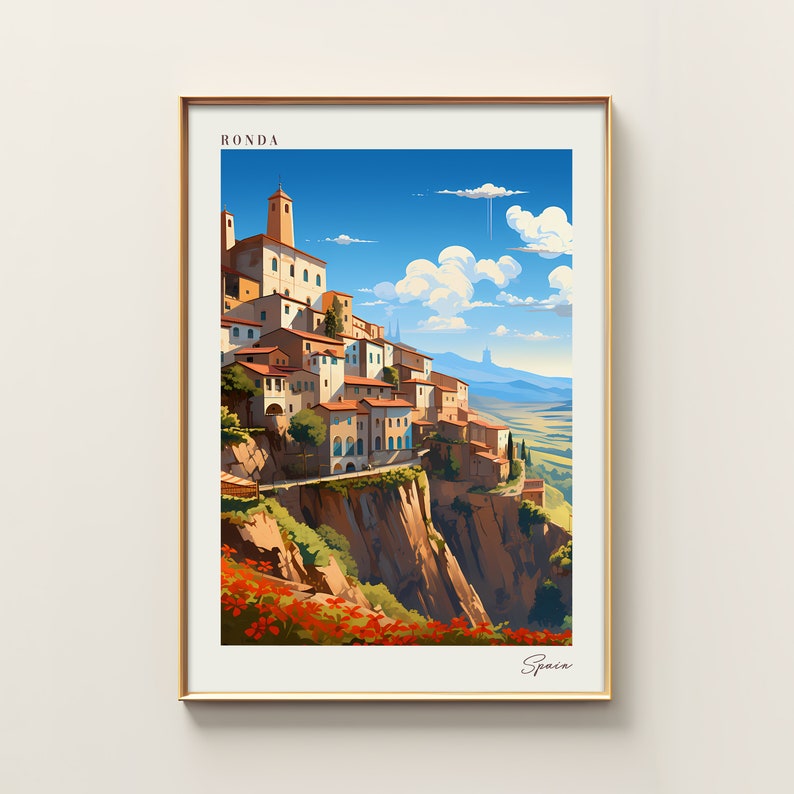 Ronda Travel Poster Spain Travel Decor Spain Poster Ronda Print Travel ...