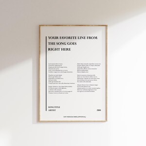 Lyric Poster | Lyric Wall Art | Music Poster | Custom Song Lyric Print ...