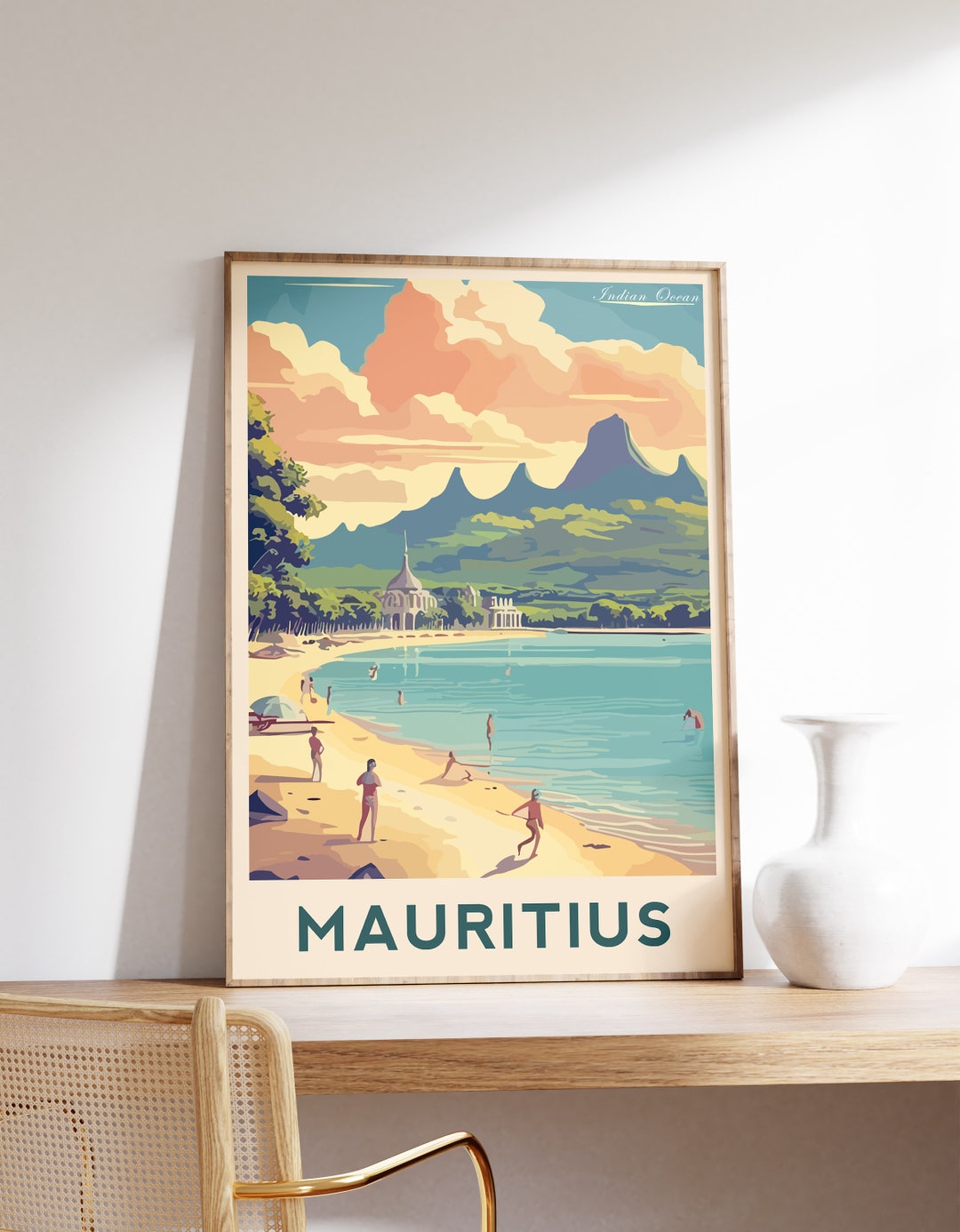 Mauritius Travel Print | Indian Ocean Travel Poster | Indian Ocean Gift ...