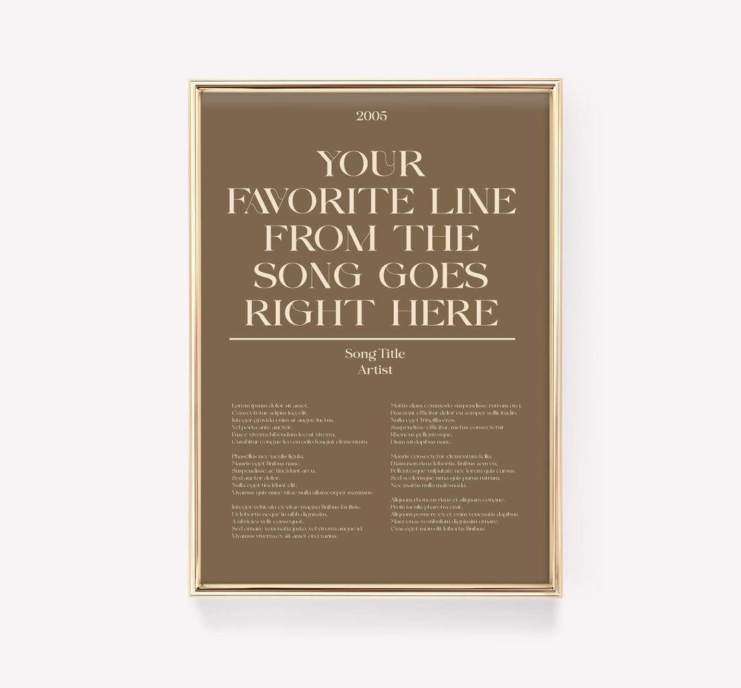 Lyric Print | Lyric Poster | Custom Song Lyric Print | Music Poster ...