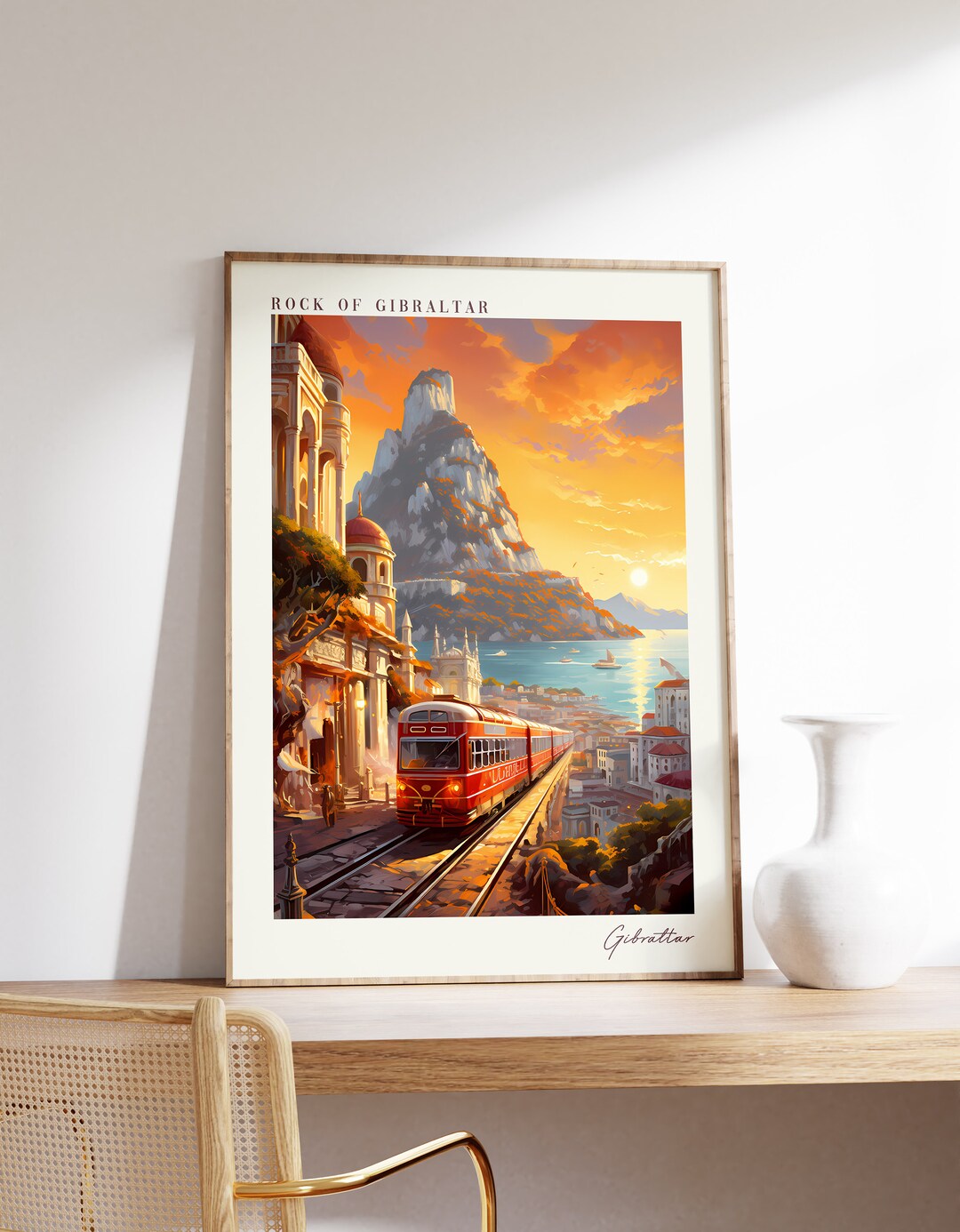 Rock of Gibraltar Travel Poster | Gibraltar Travel Decor | Gibraltar ...
