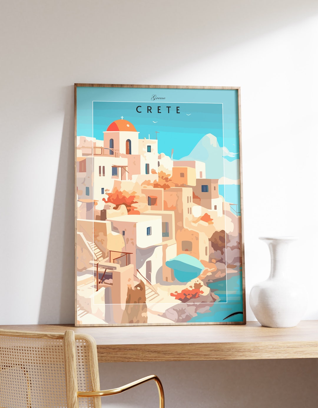 Crete Travel Poster | Greece Travel Decor | Greece Artwork | Greece ...