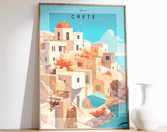 Crete Travel Poster, Elafonisi Beach Poster, Greece Poster, Crete Wall ...
