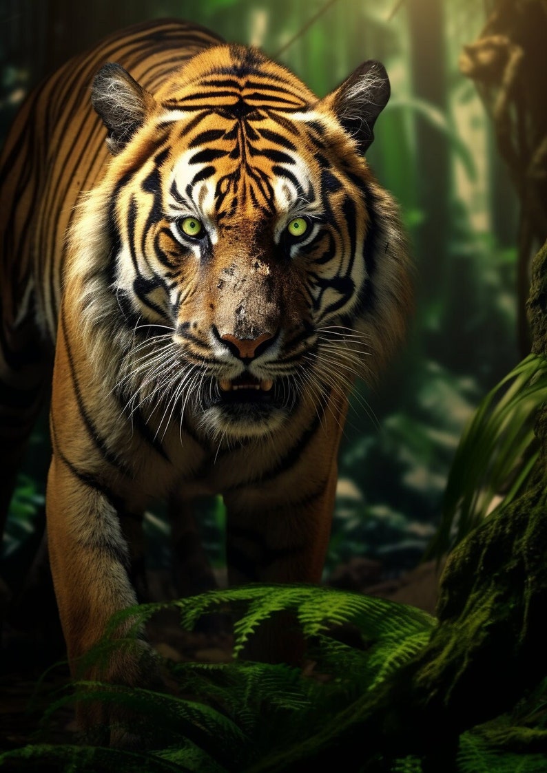 Rainforest Tiger Image for Sale, Digital Art, AI Art, Digital Download ...