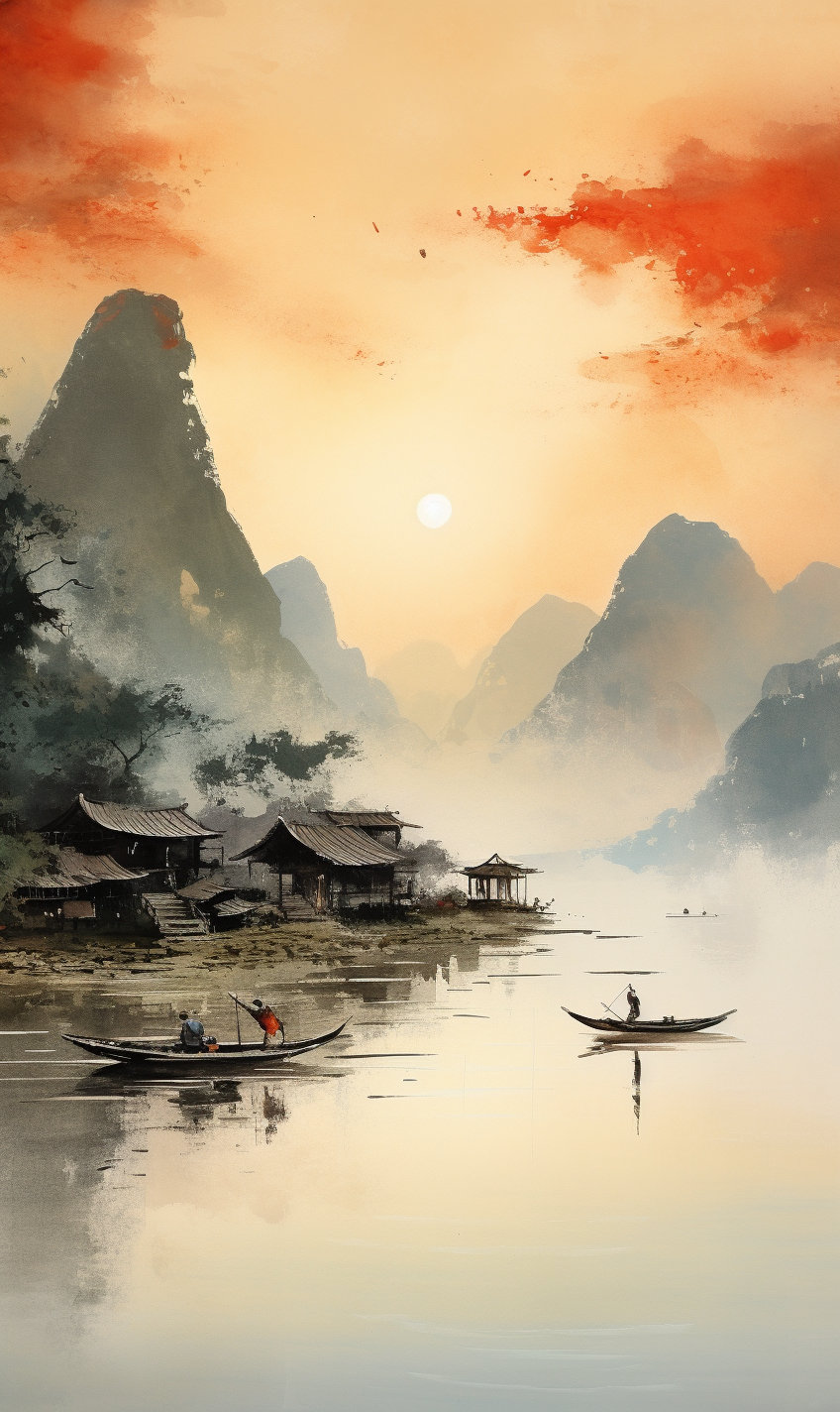 Chinese Ink Painting Image for Sale, Digital Art, AI Art, Digital ...