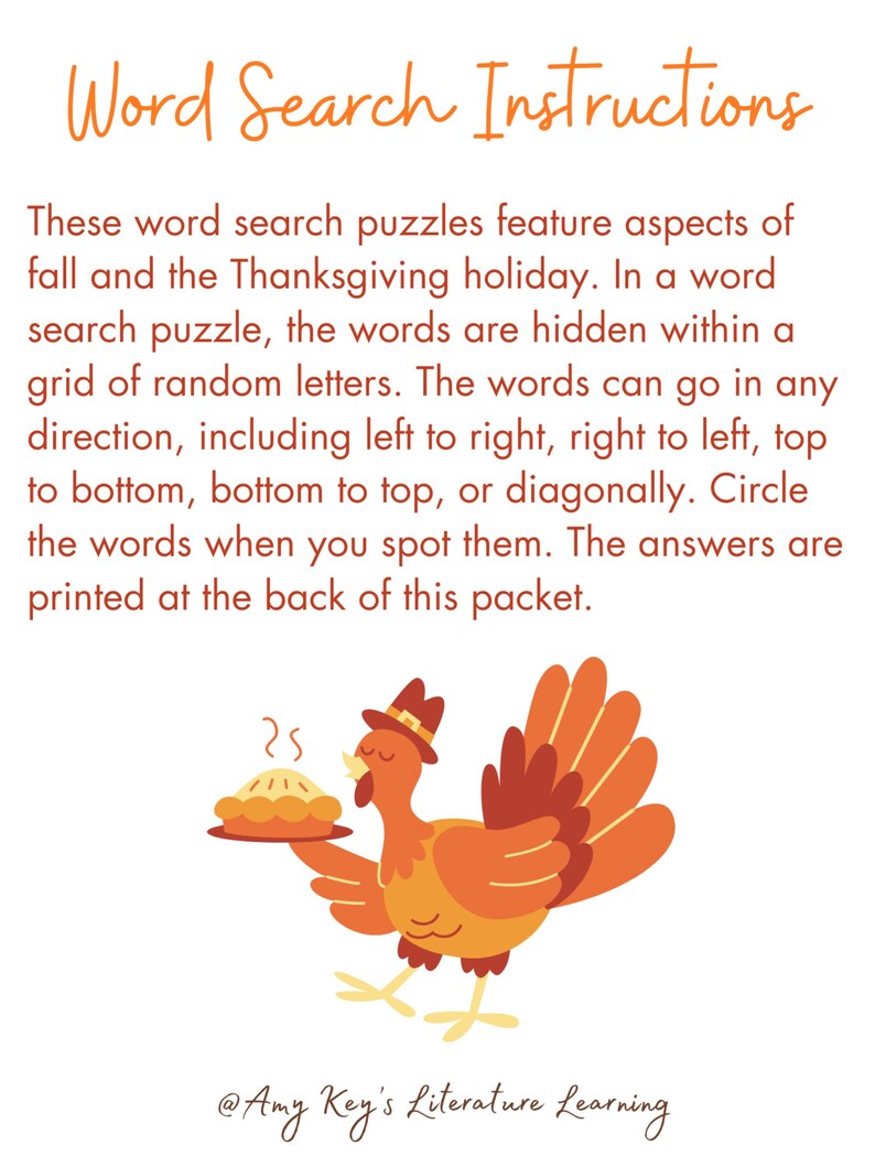 Thanksgiving Word Search, Thanksgiving Word Scrambles, Printable ...