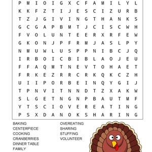 Thanksgiving Word Search, Thanksgiving Word Scrambles, Printable ...