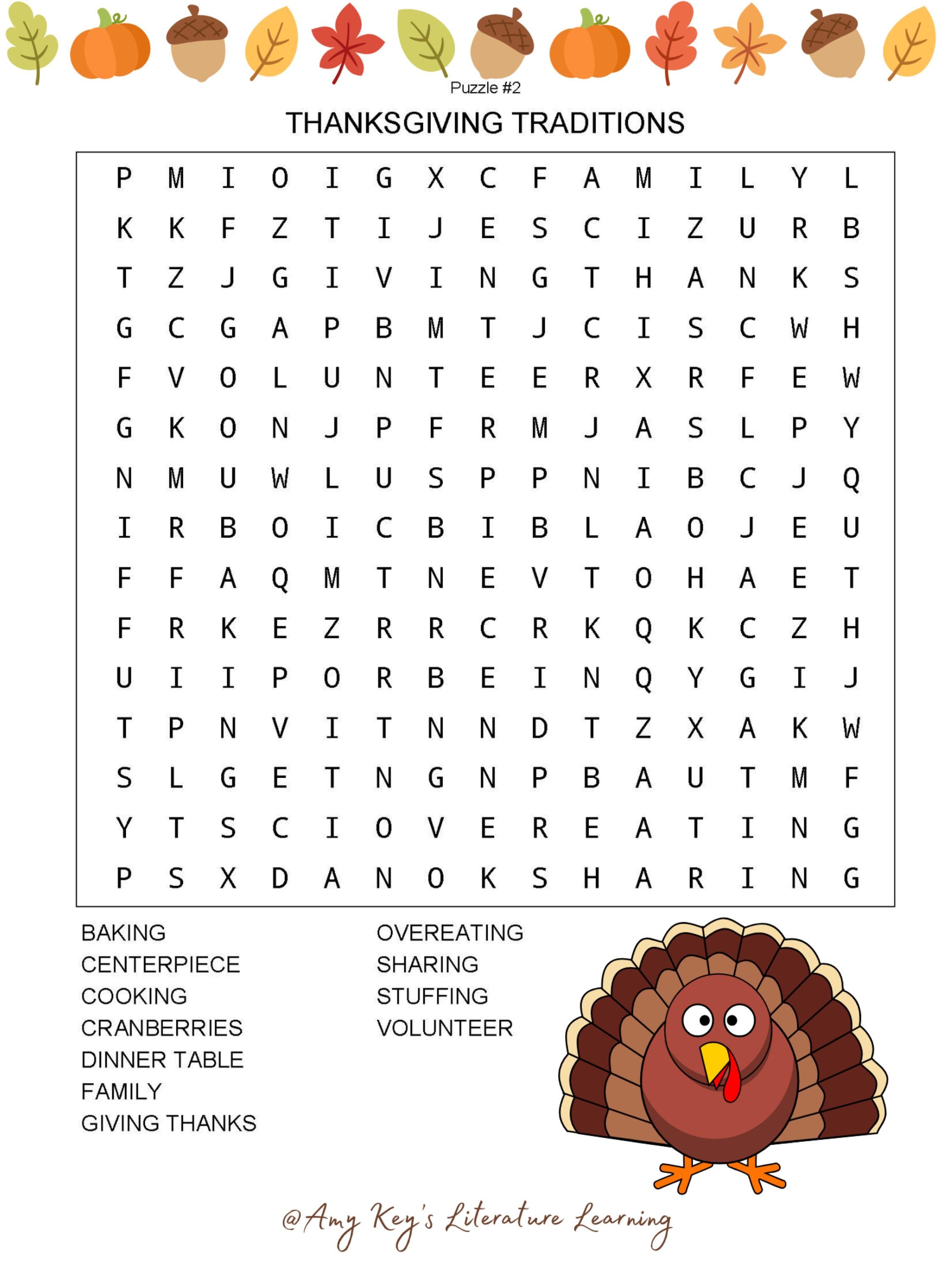 Thanksgiving Word Search, Thanksgiving Word Scrambles, Printable ...