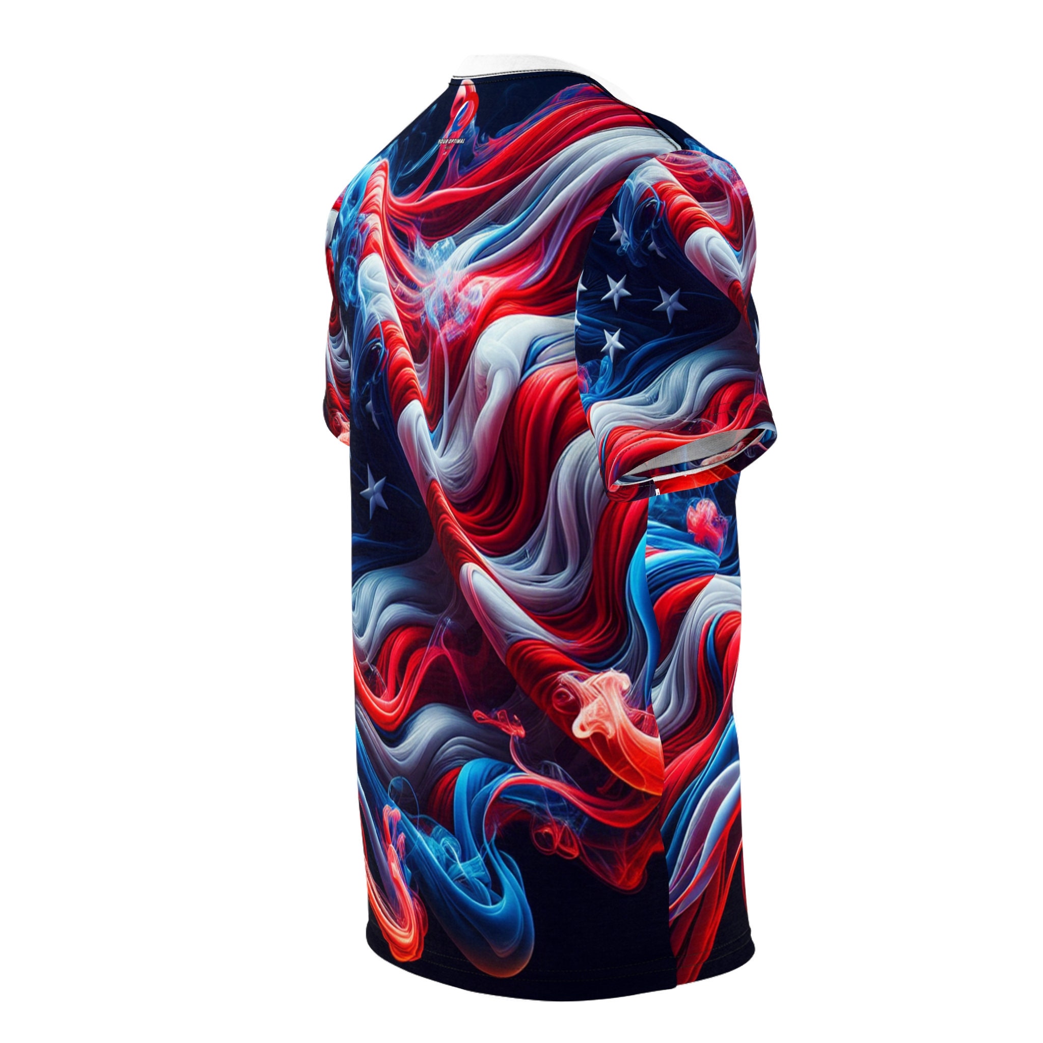Surreal Translucent Smoke American Flag T-shirt Ethereal Red, White ...