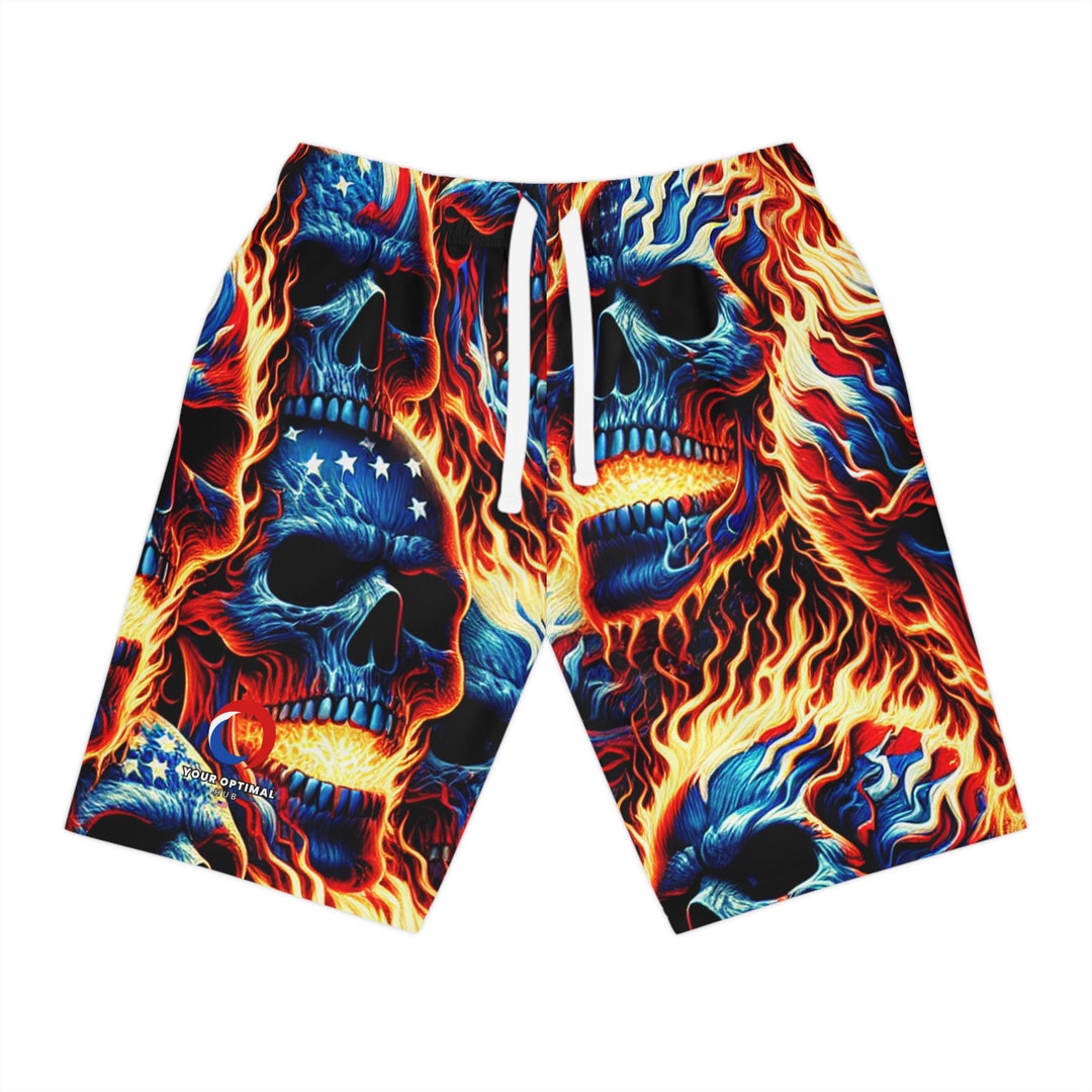 Inferno Patriotic Skull Riot Designer Shorts - Patriotic Streetwear ...
