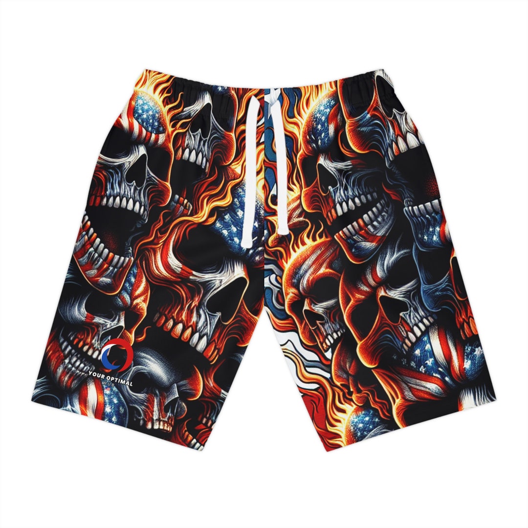 Inferno Patriot: Skull Blaze Freedom Shorts - Patriotic Streetwear ...