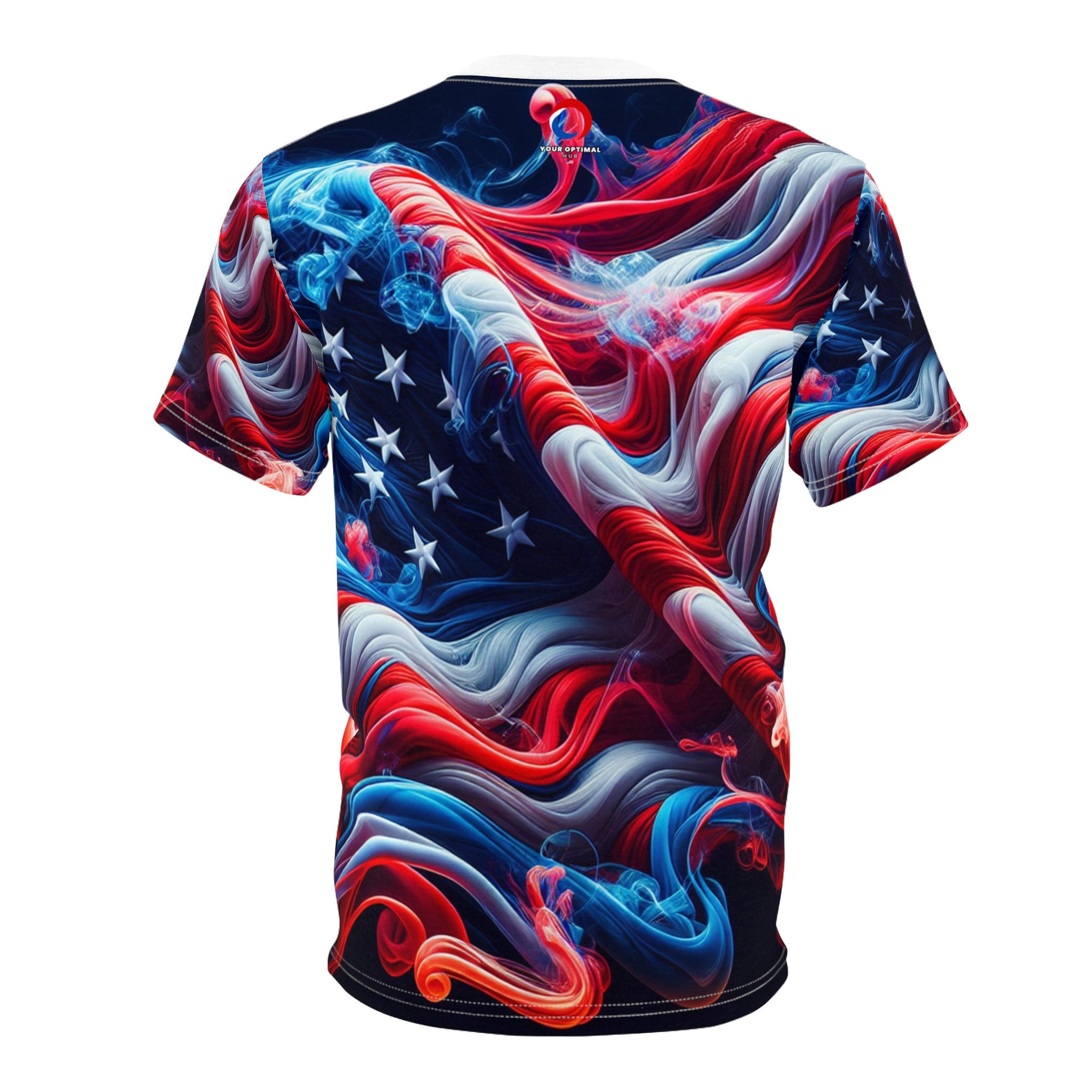 Surreal Translucent Smoke American Flag T-shirt Ethereal Red, White ...