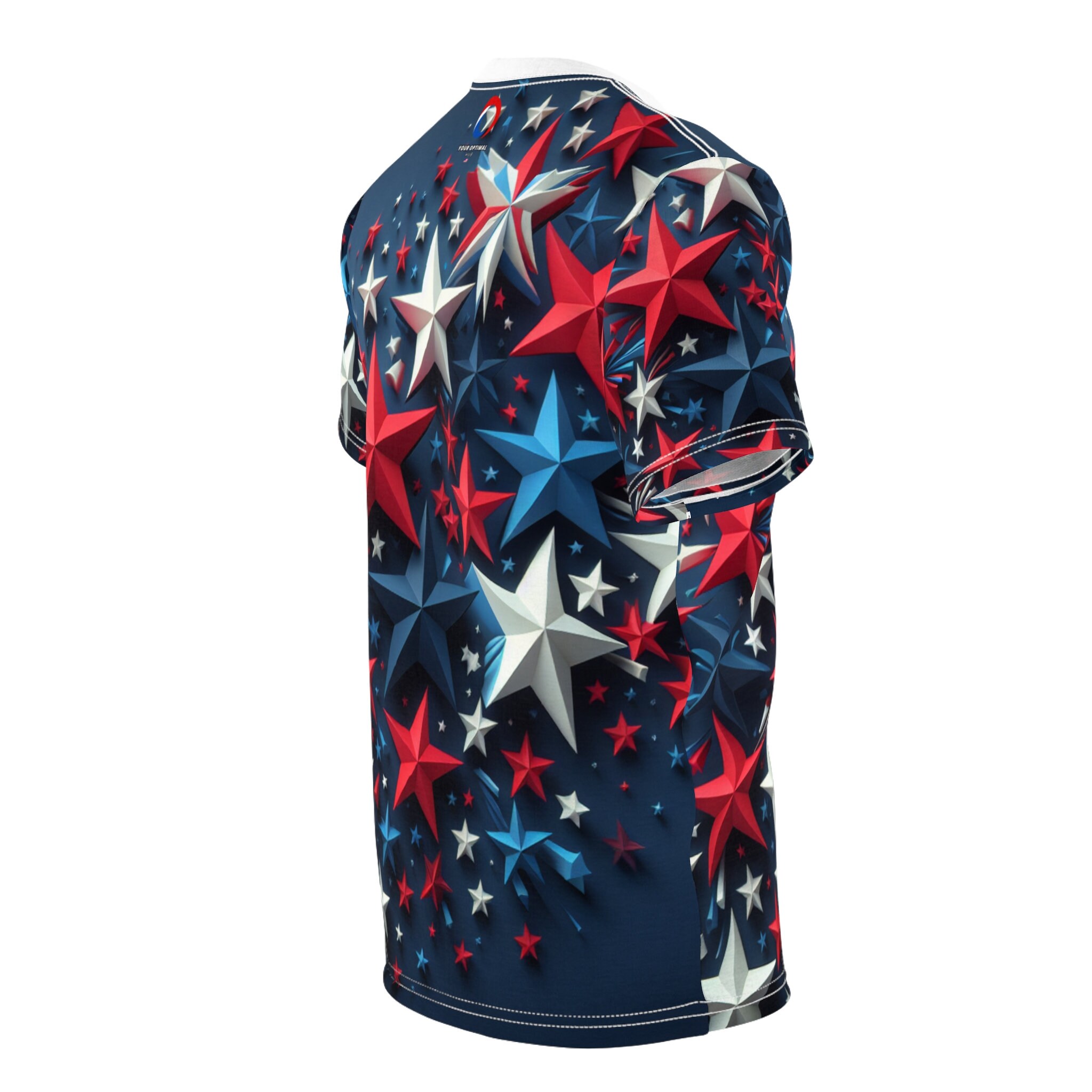 3D Star Spangled Glory T-shirt Red, White, and Blue Festive Design on ...