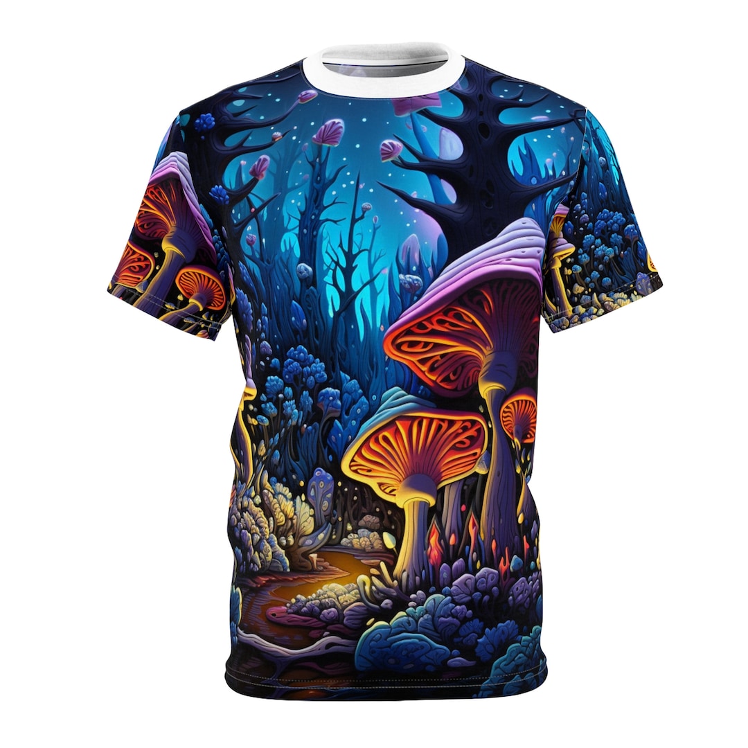 Emilia Vanetti - Psychedelic Camouflage Tee - Blacklight Reactive ...