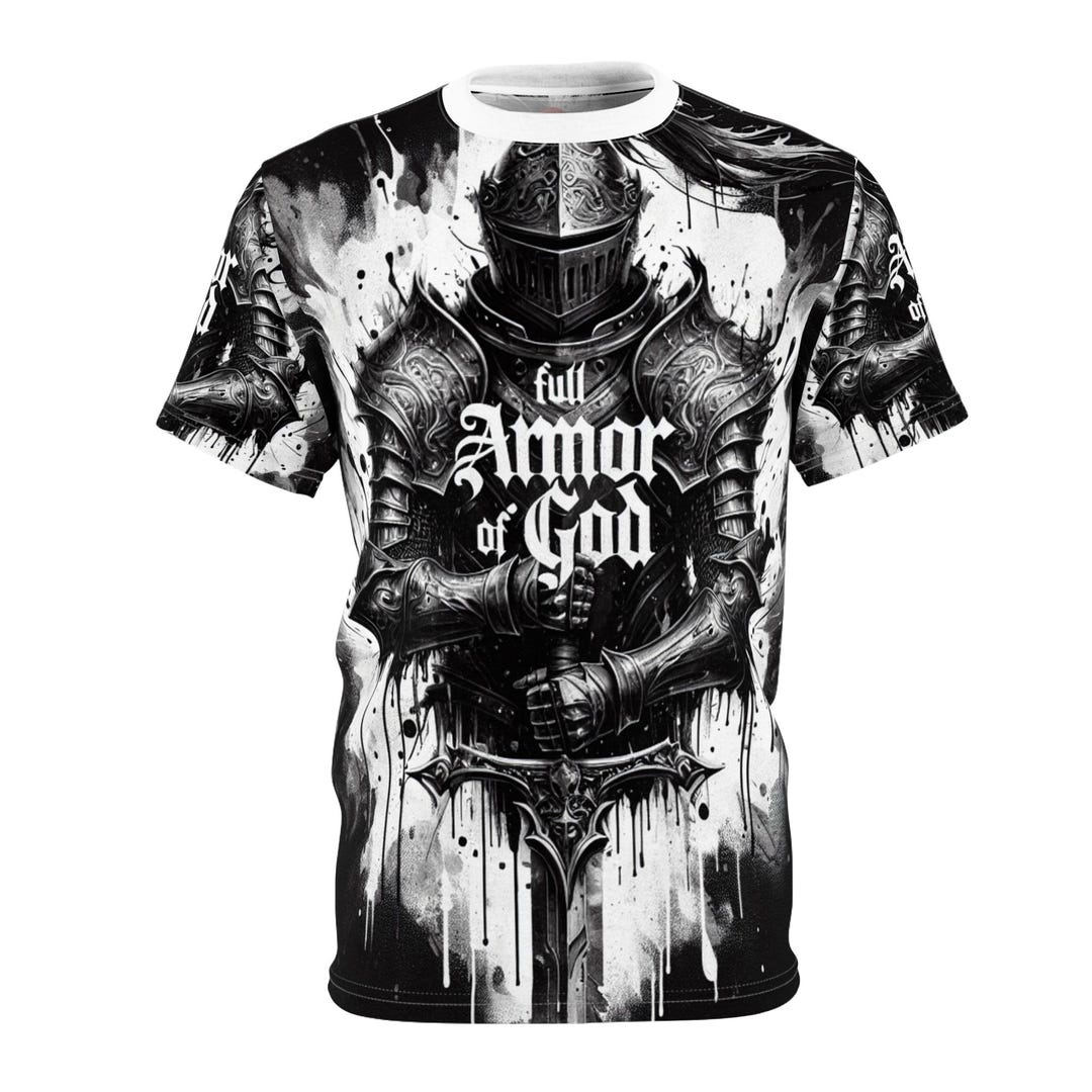 Full Armor of God T-shirt: Dramatic Monochrome Knight Design With ...