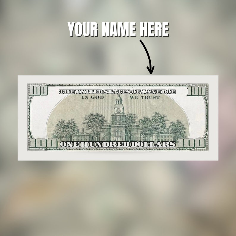 Your Face on Money, 100 Dollar Bill, Custom Dollar Bill, Birthday Money ...