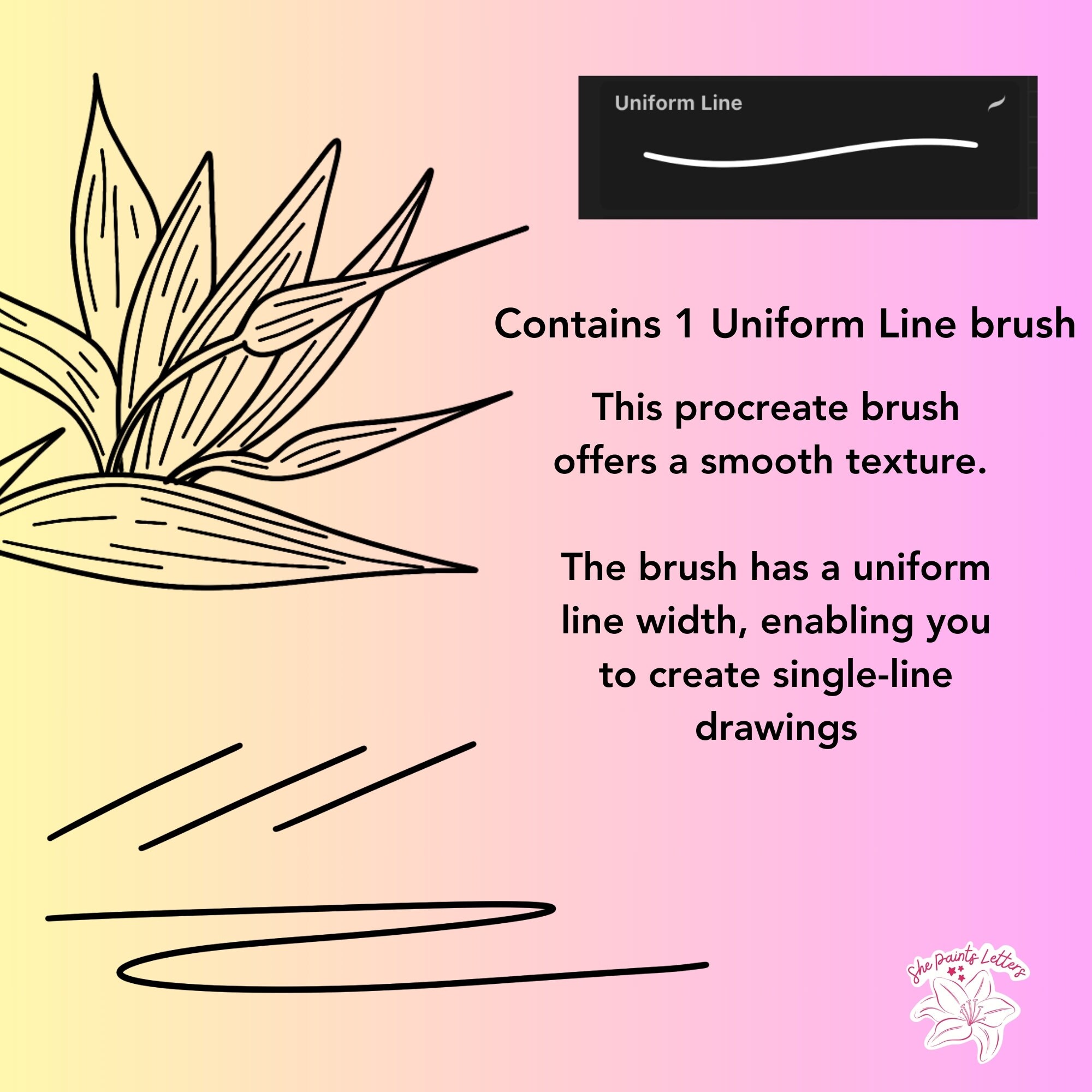 Set of 6 Procreate Line Art Brushes, Varying Thickness, Thin to Thick ...