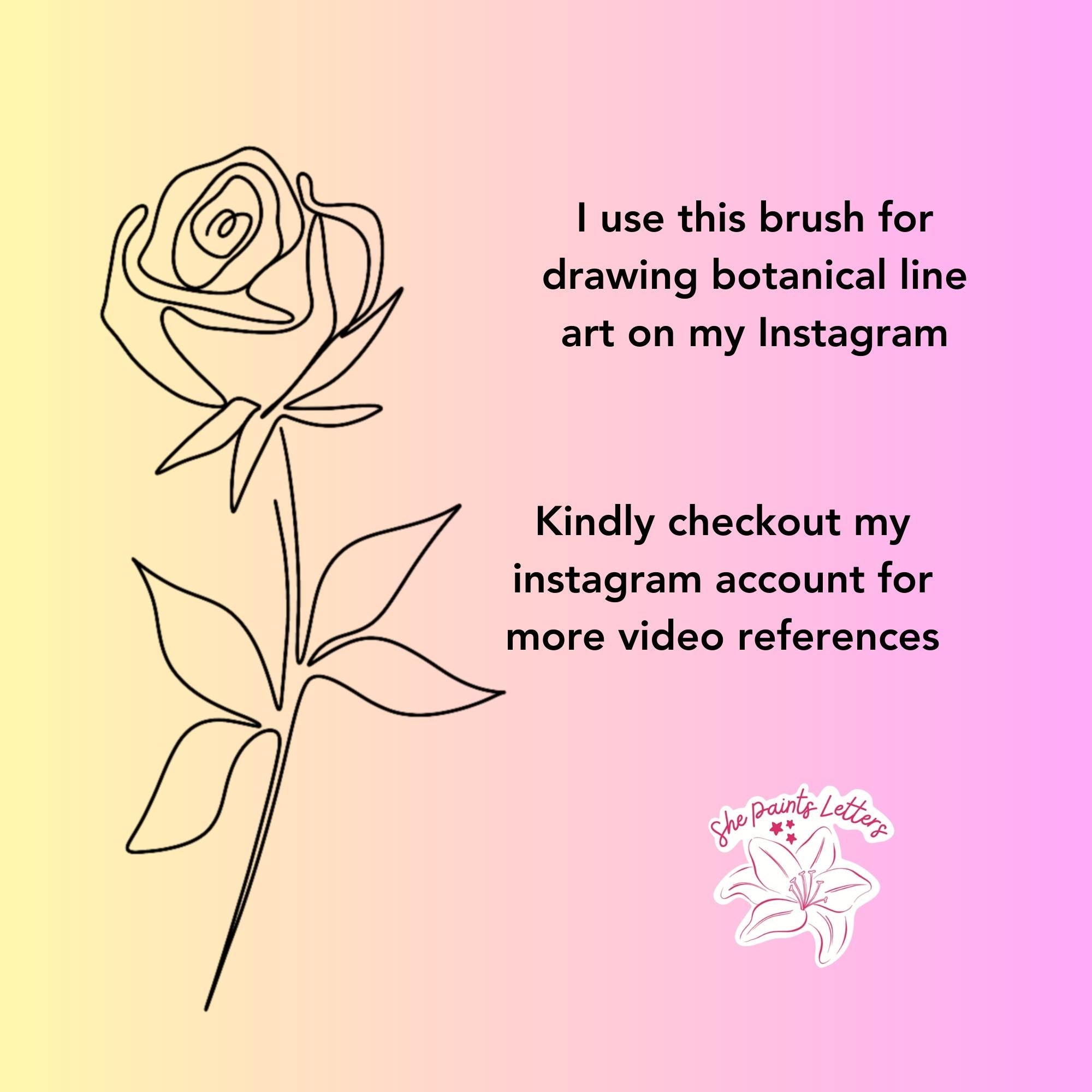 Procreate Line Art Brush, Uniform Thickness, Smooth Texture, Single ...