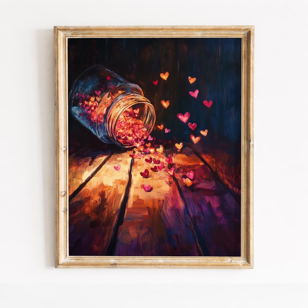 Heart Spill Print - Romantic Valentine's Day Decor (digital Download ...