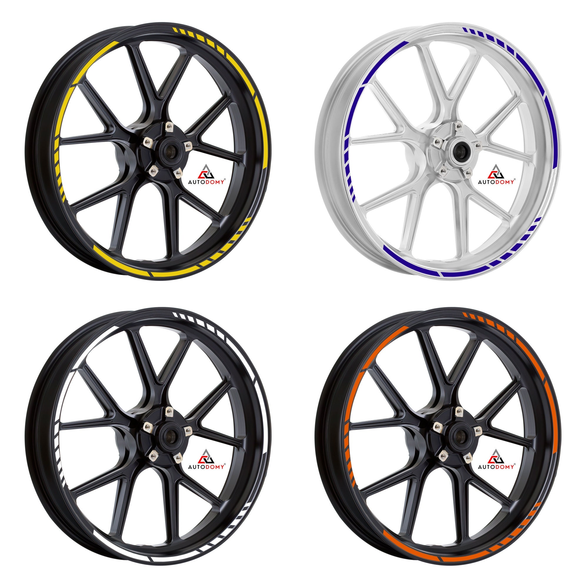 Motorcycle Wheel Rim Tape Stickers Decal Complete Set for 2 Wheels From ...