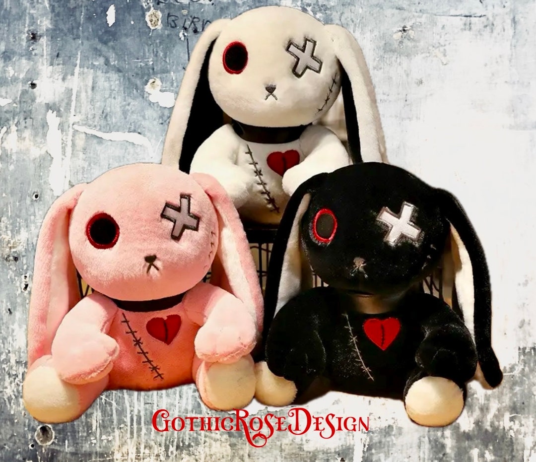 Goth Creepy Bunny Plushie Horror Rabbit Plush Dark Voodoo Doll Cute ...