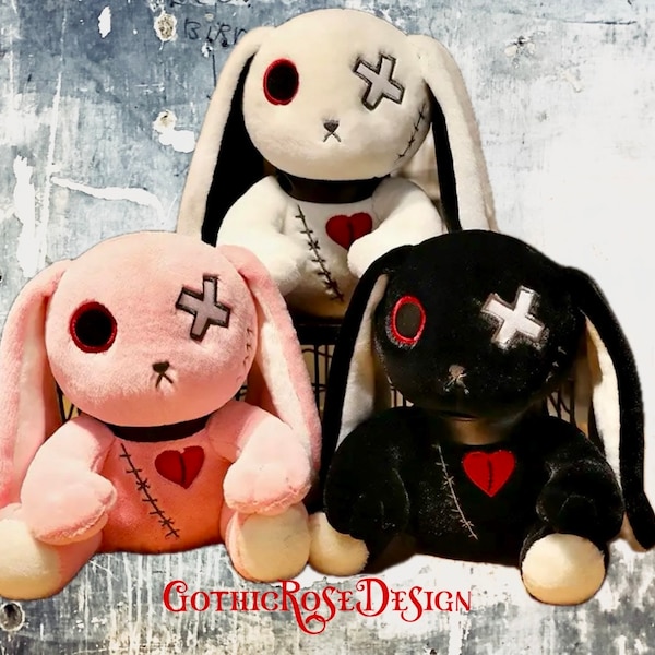 Goth Bunny Plush - Etsy