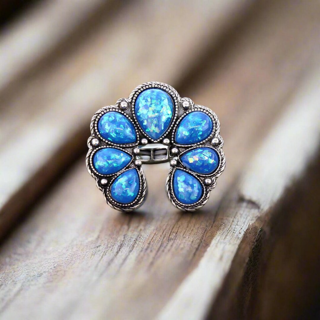 Blue Opal Squash Ring - Etsy