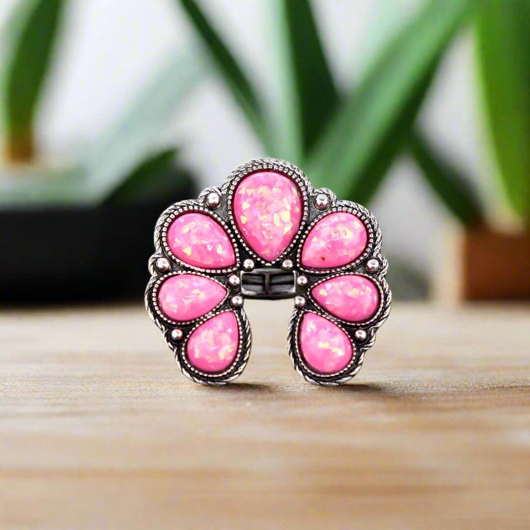 Pink Opal Squash Ring - Etsy
