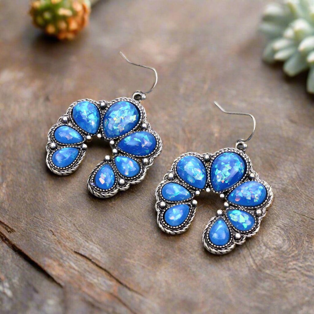 Blue Opal Squash Earrings - Etsy