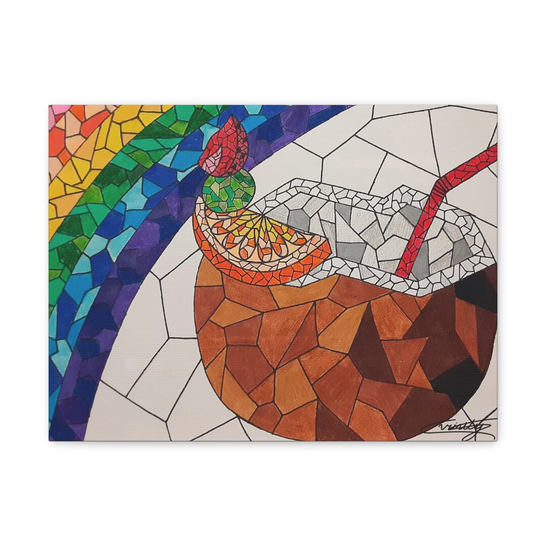 Stain Glass Coconut Canvas - Etsy