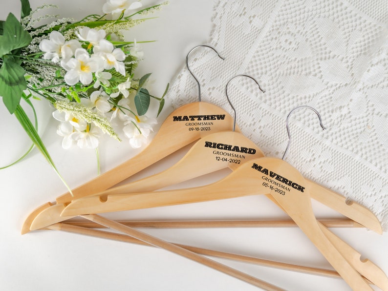 Personalized Groomsman Hangers, Engraved Suit Hanger With Name, Hangers ...