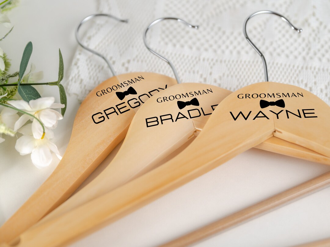 Personalized Groomsman Hangers, Engraved Suit Hanger With Name, Hangers ...