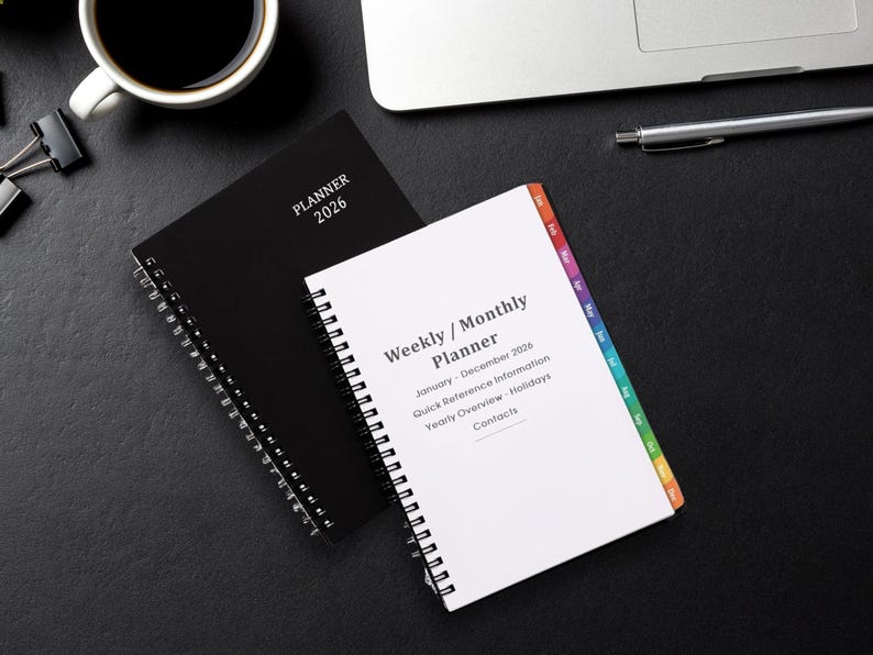 A5 Leather Cover + 2026 Planner, Leather Planner, Personalized Planner ...