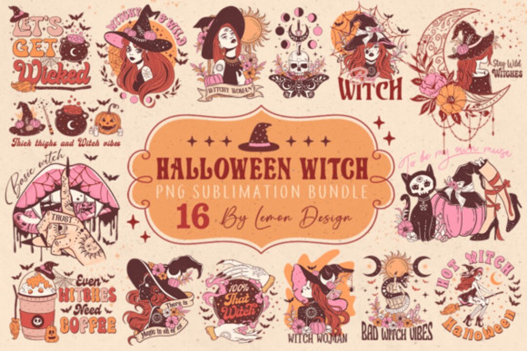 Witch Bundle Clipart Halloween Witch PNG Witch Clipart - Etsy