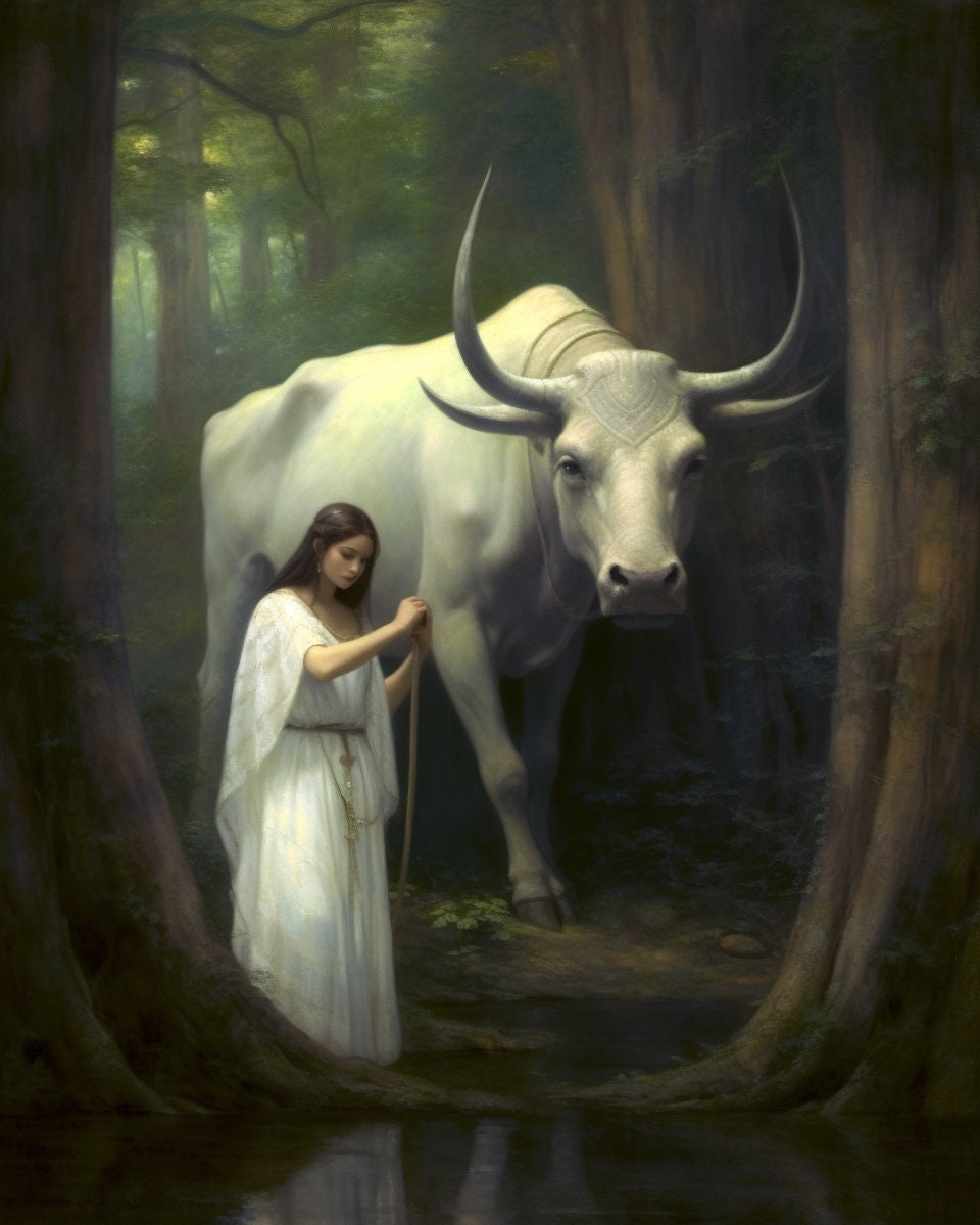 Pasiphae and the Bull Wall Art Print Digital Download Fine Art Vintage ...