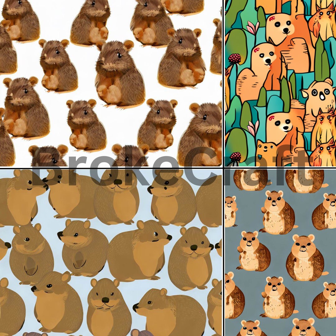 Quokkas Digital Paper Quokkas Seamless Pattern Quokkas - Etsy