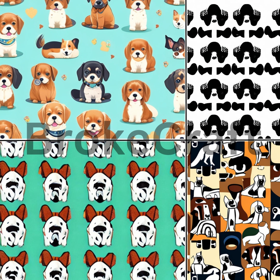 Dog Digital Paper Dog Seamless Pattern Dog Prints Dog - Etsy