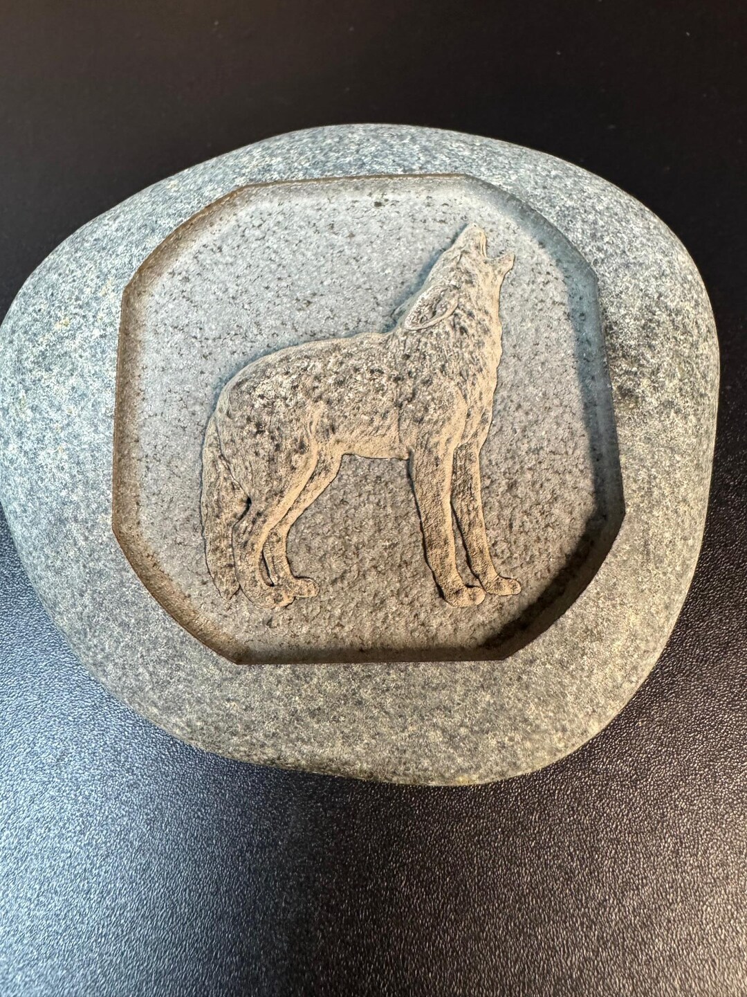 Engraved River Rock – Howling Wolf & Inspirational Quote – Nature Gift ...