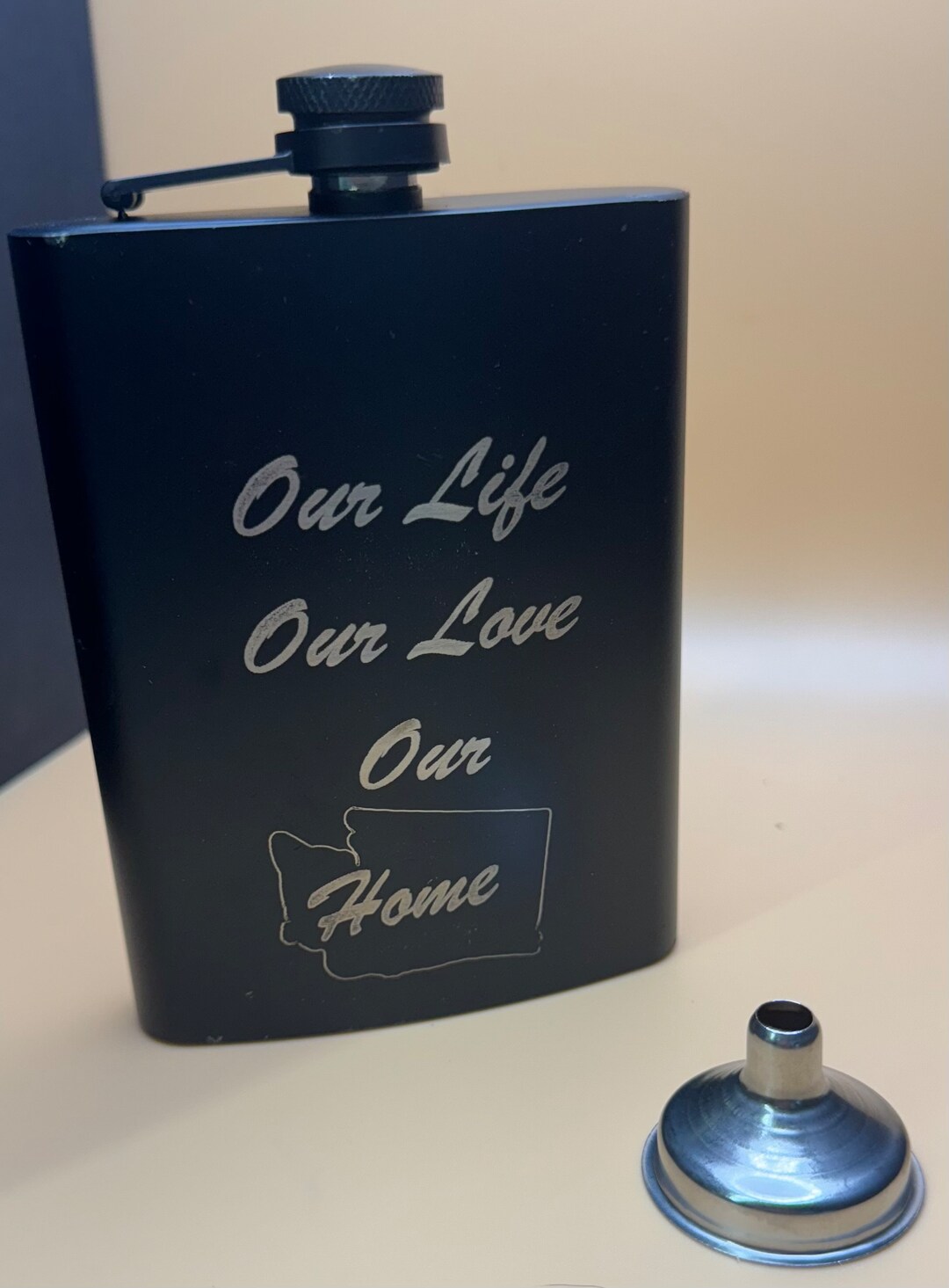 PRICE DROP: Unique Washington Flask - Custom Engraved 'our Life, Our ...