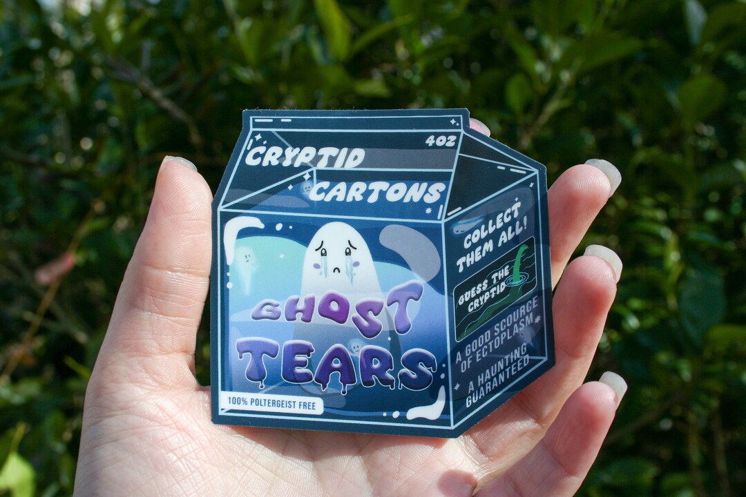 Ghost Cryptid Milk Carton Sticker | Eco-friendly & Vegan | Splashproof ...
