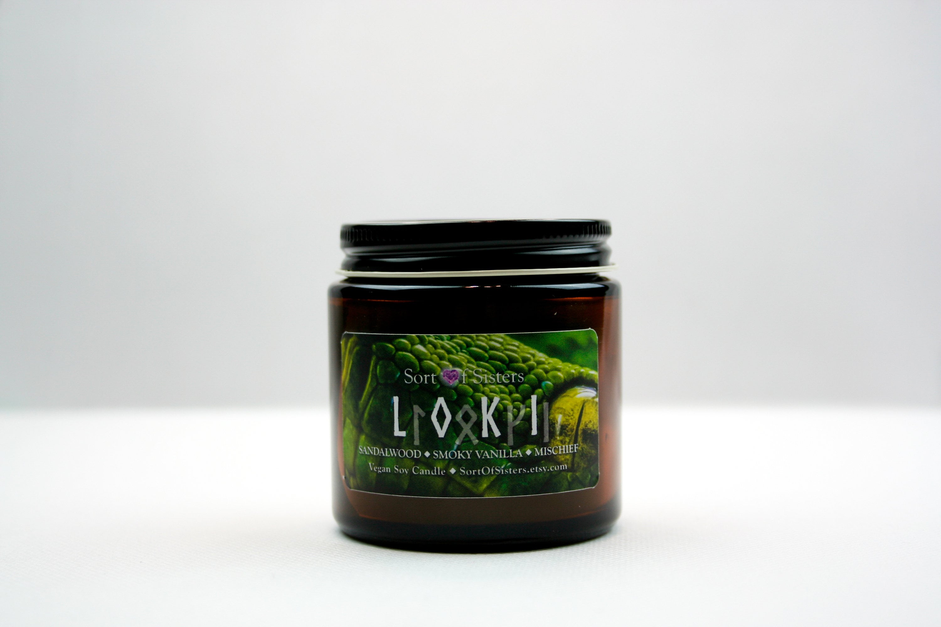 Loki God of Mischief Vegan Soy Wax Obsidian Crystal Candle, Loki ...