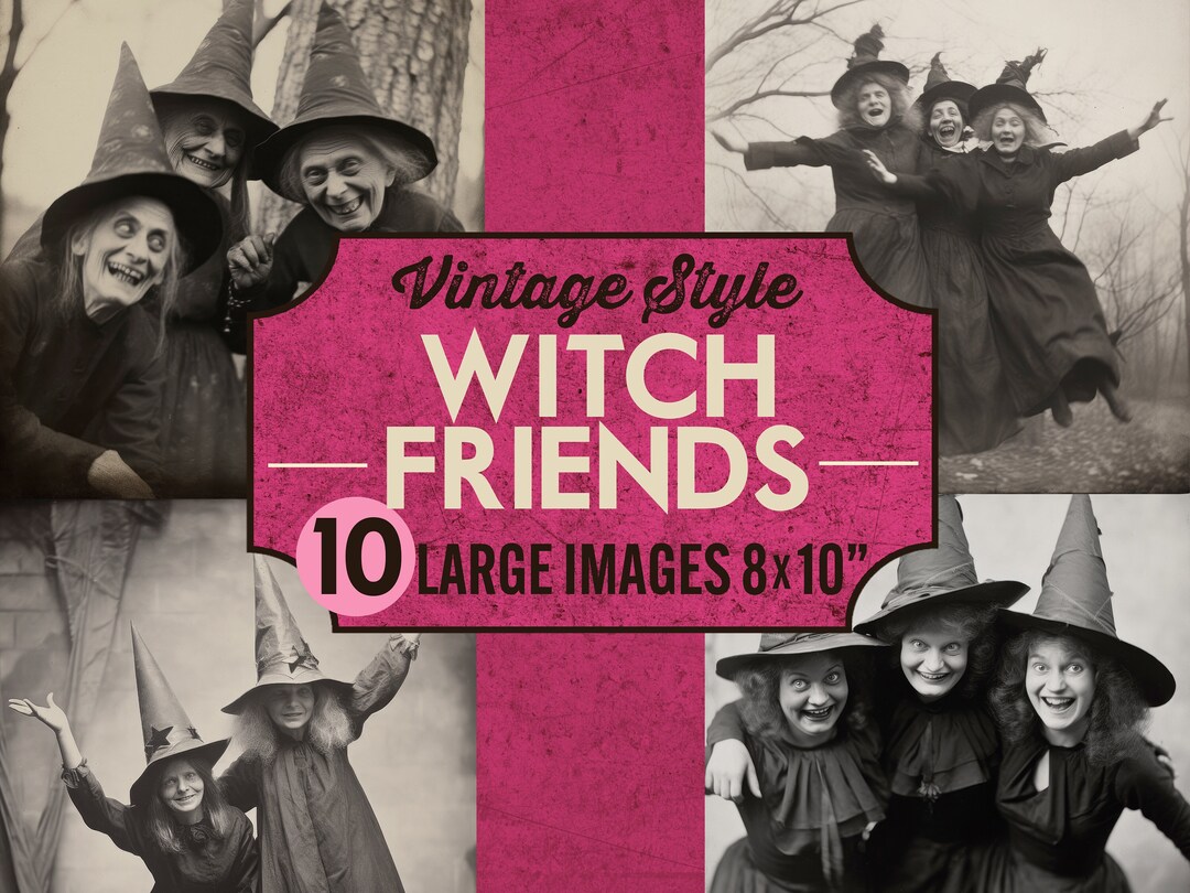 Printable Witch Friends Pages Bundle Happy Witches Party Decor, Royalty ...