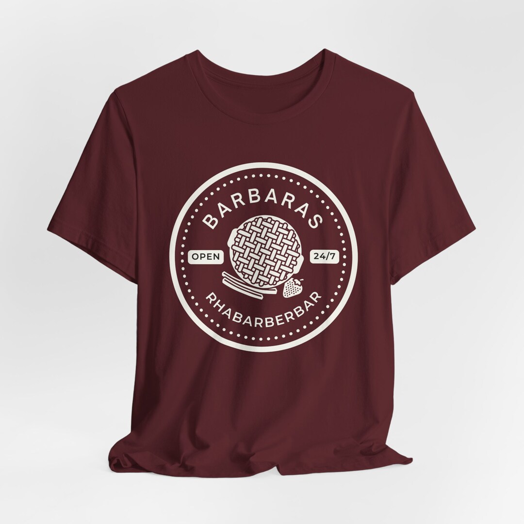 Funny Barbara's Rhubarb Bar T-shirt Featuring Fun German Tongue Twister ...