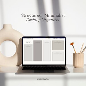 Editable Desktop Wallpaper Organizer, Minimalist Desktop Organizer ...